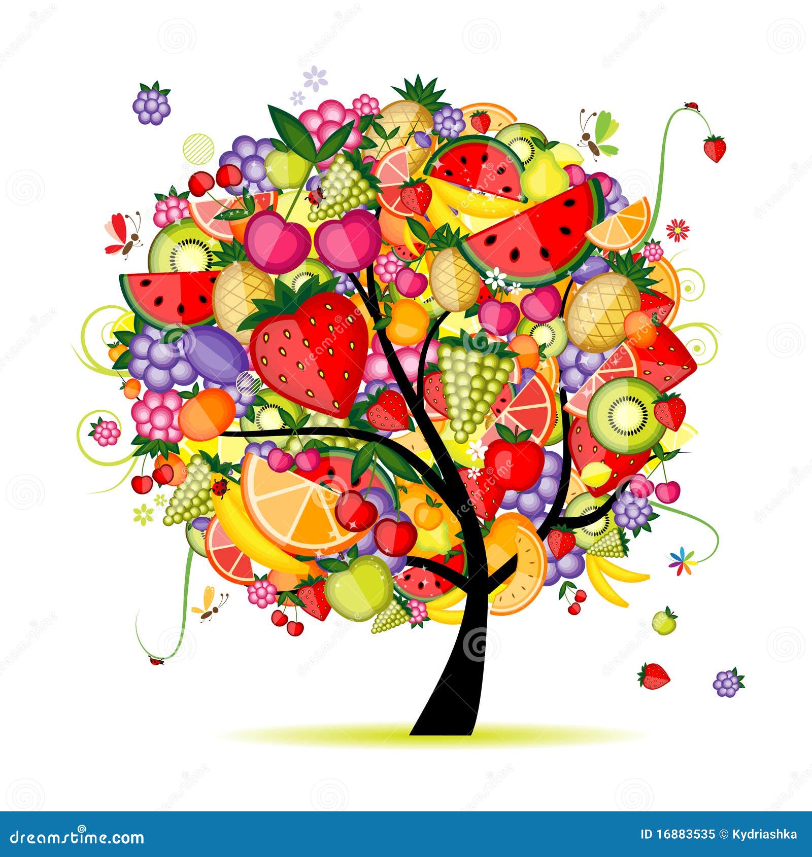 Energy Fruit Tree for Your Design Stock Vector - Illustration of fresh ...
