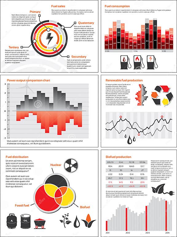Energy and fuel charts stock illustration. Illustration of power - 27849860