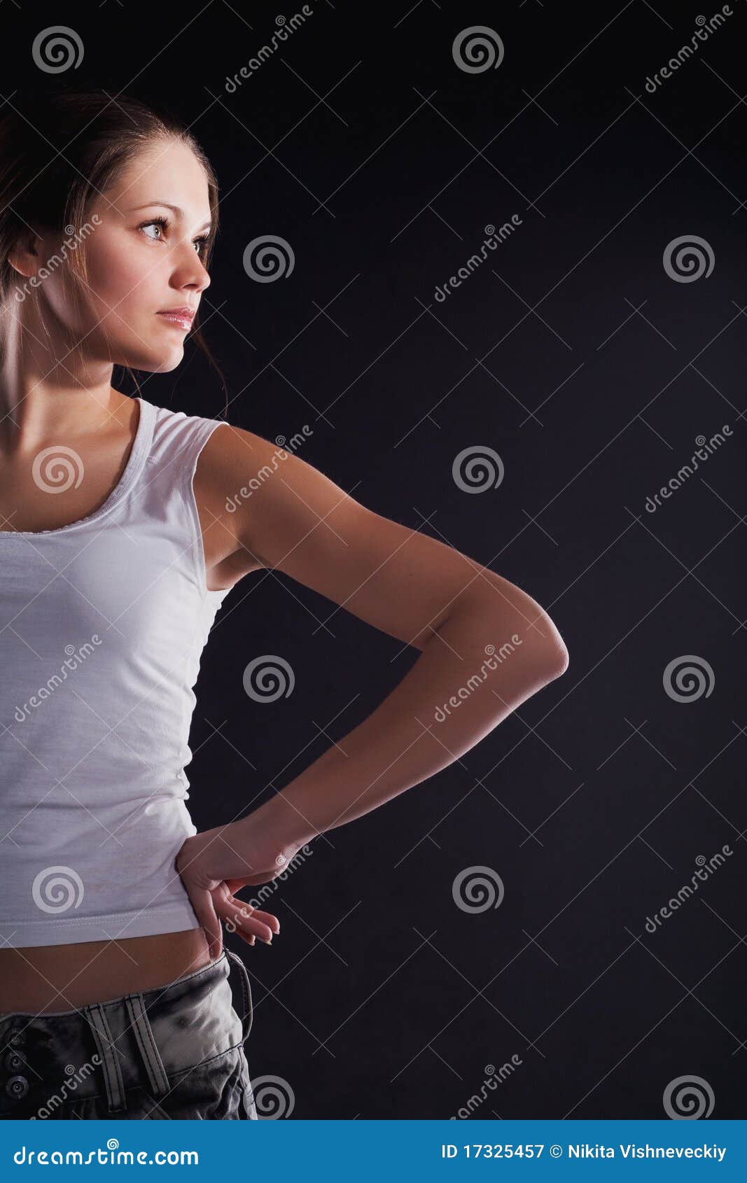 Energy girl stock image. Image of lady, party, jeans - 17325457