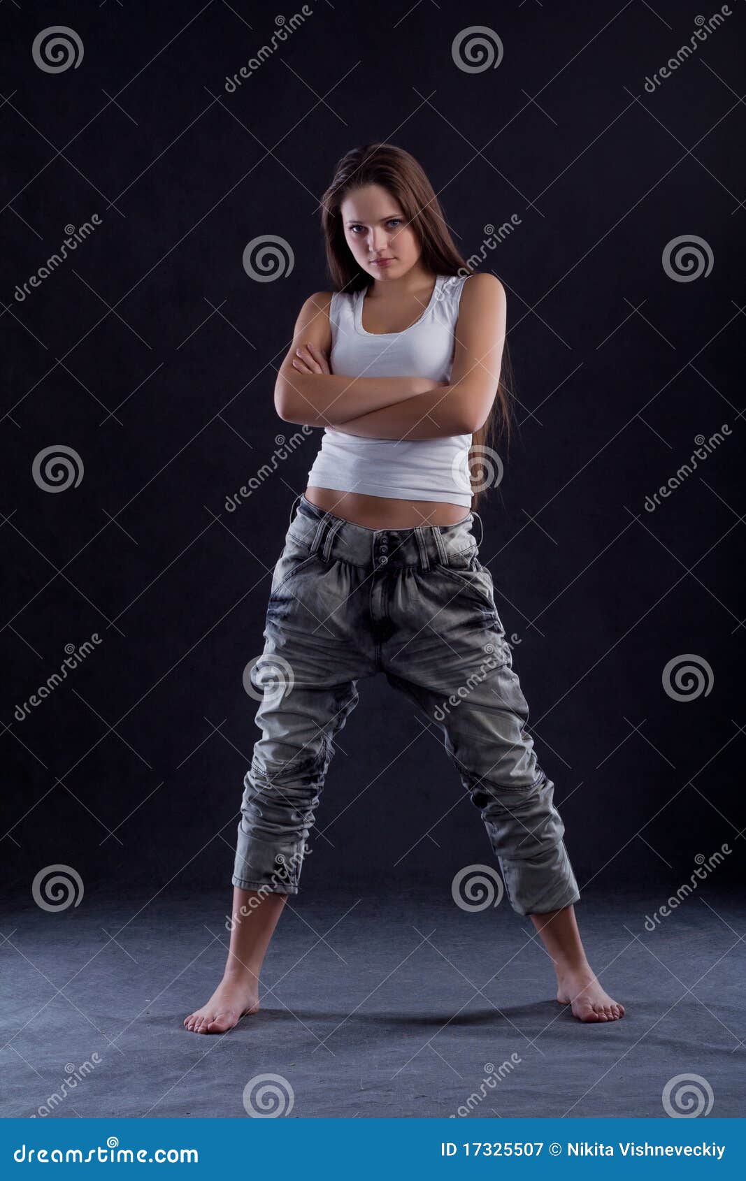 Energy girl stock image. Image of dance, sporty, jeans - 17325507