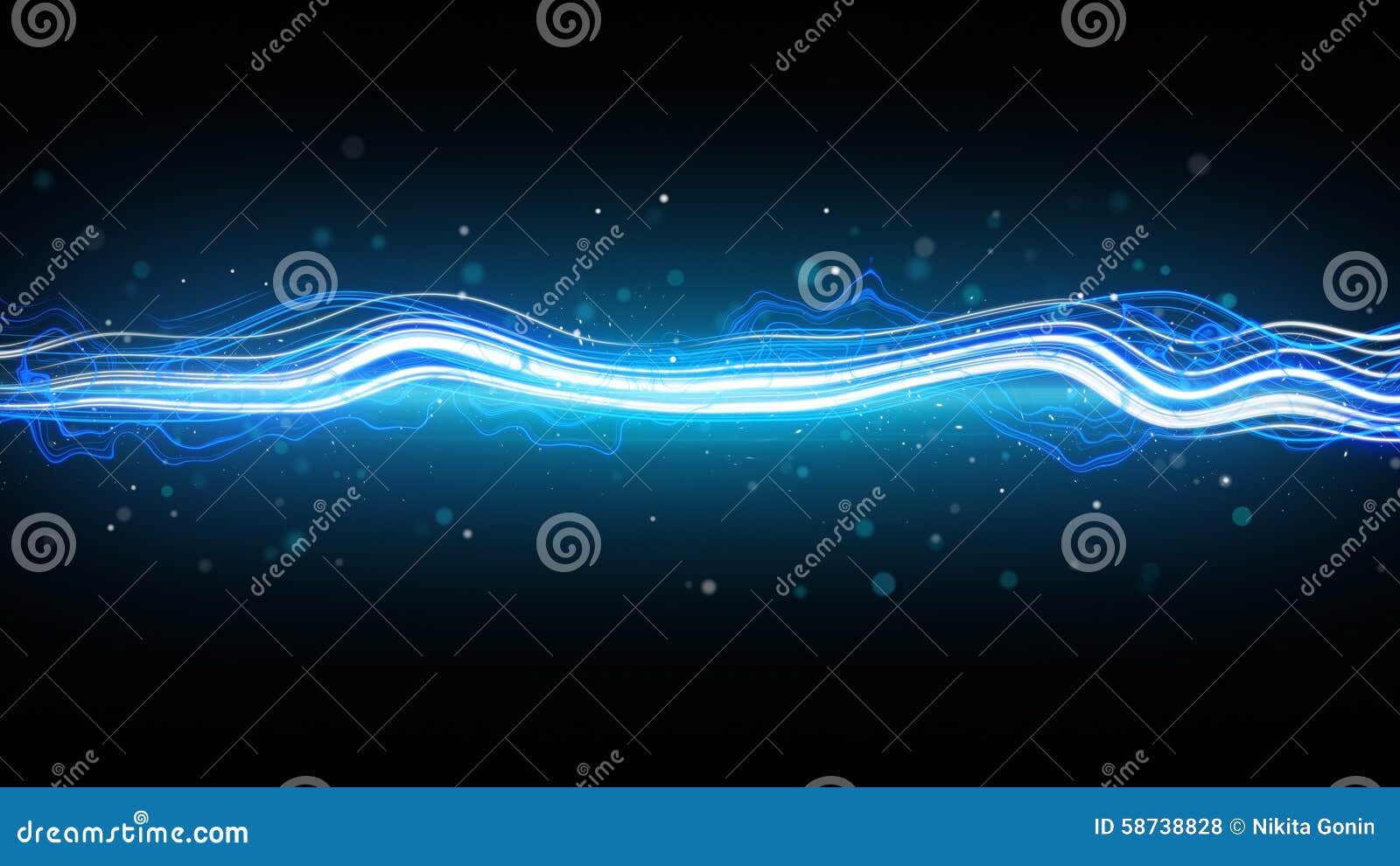 Energy glowing blue wave stock illustration. Illustration of smooth ...