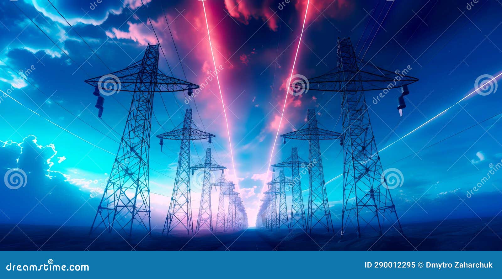 Energy Grid with Interconnected Power Lines and Renewable Energy ...