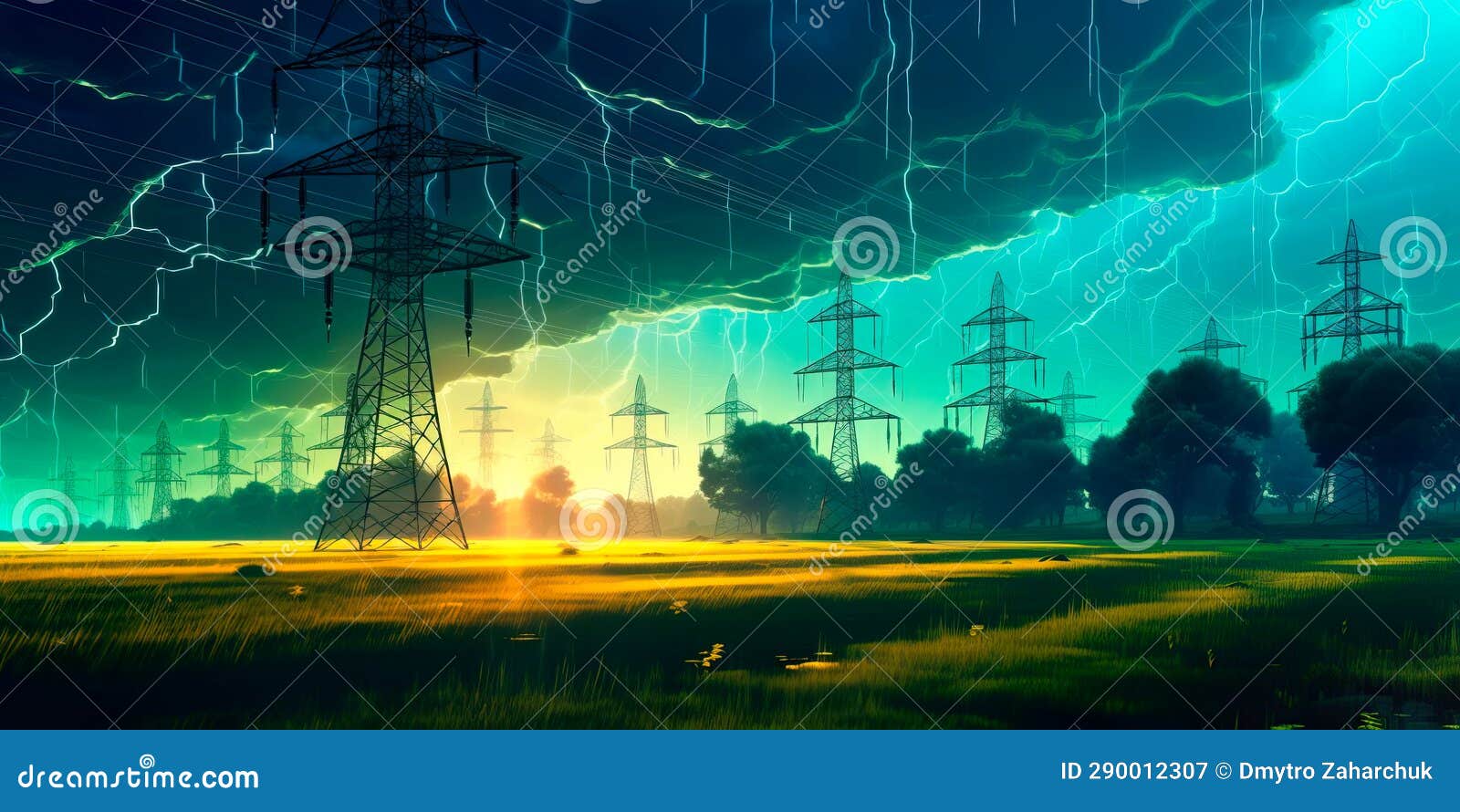 Energy Grid with Interconnected Power Lines and Renewable Energy ...