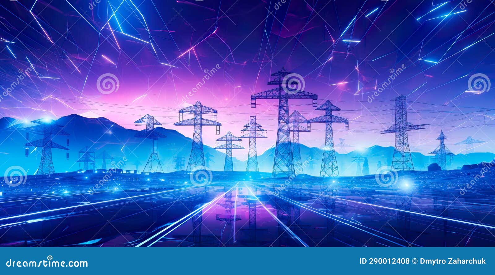 Energy Grid with Interconnected Power Lines and Renewable Energy ...