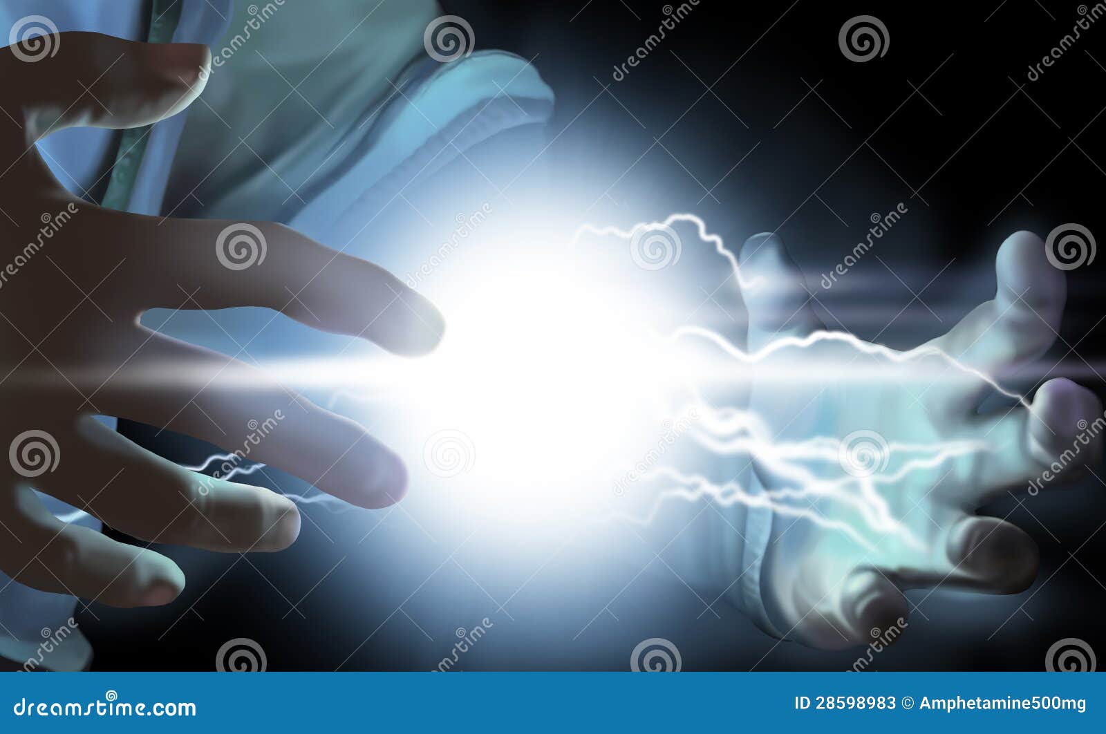 Energy in the hand. stock illustration. Illustration of imagination ...