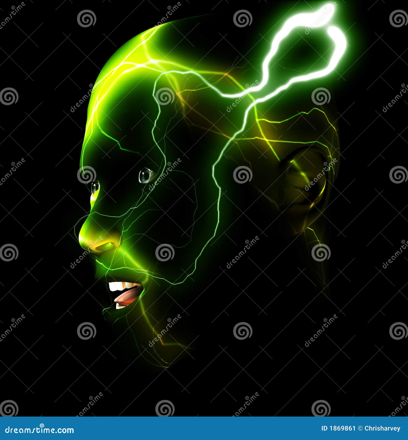 Energy Head 4 stock illustration. Illustration of thunderbolt - 1869861