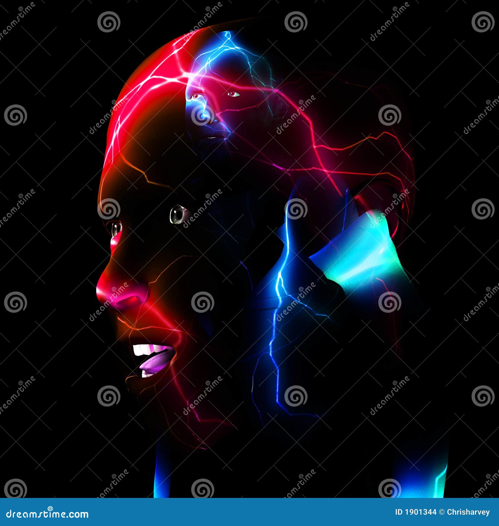 Energy Heads 2 stock illustration. Illustration of surreal - 1901344