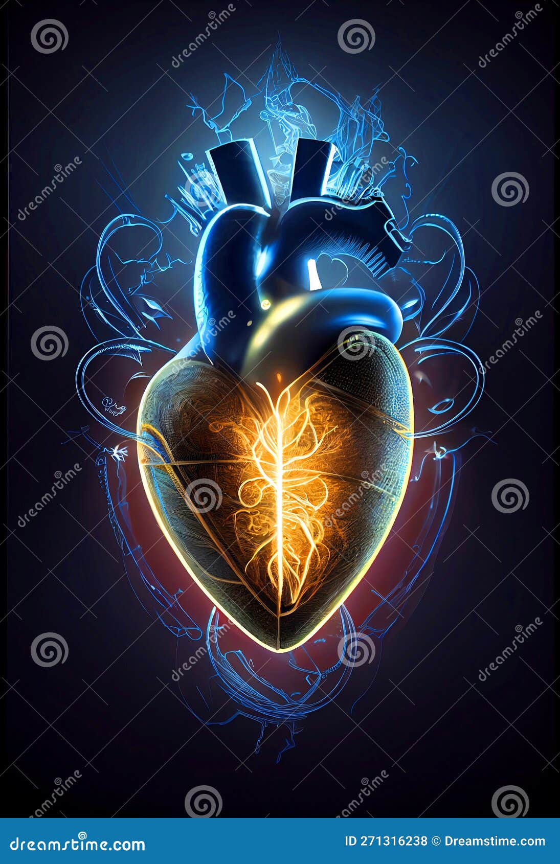 Energy Heart, Conceptual Illustration of Heart at Full Energy. Energy ...