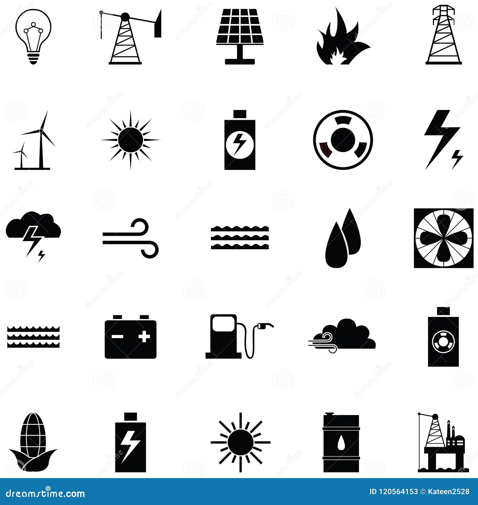 Energy icon set stock vector. Illustration of symbol - 120564153