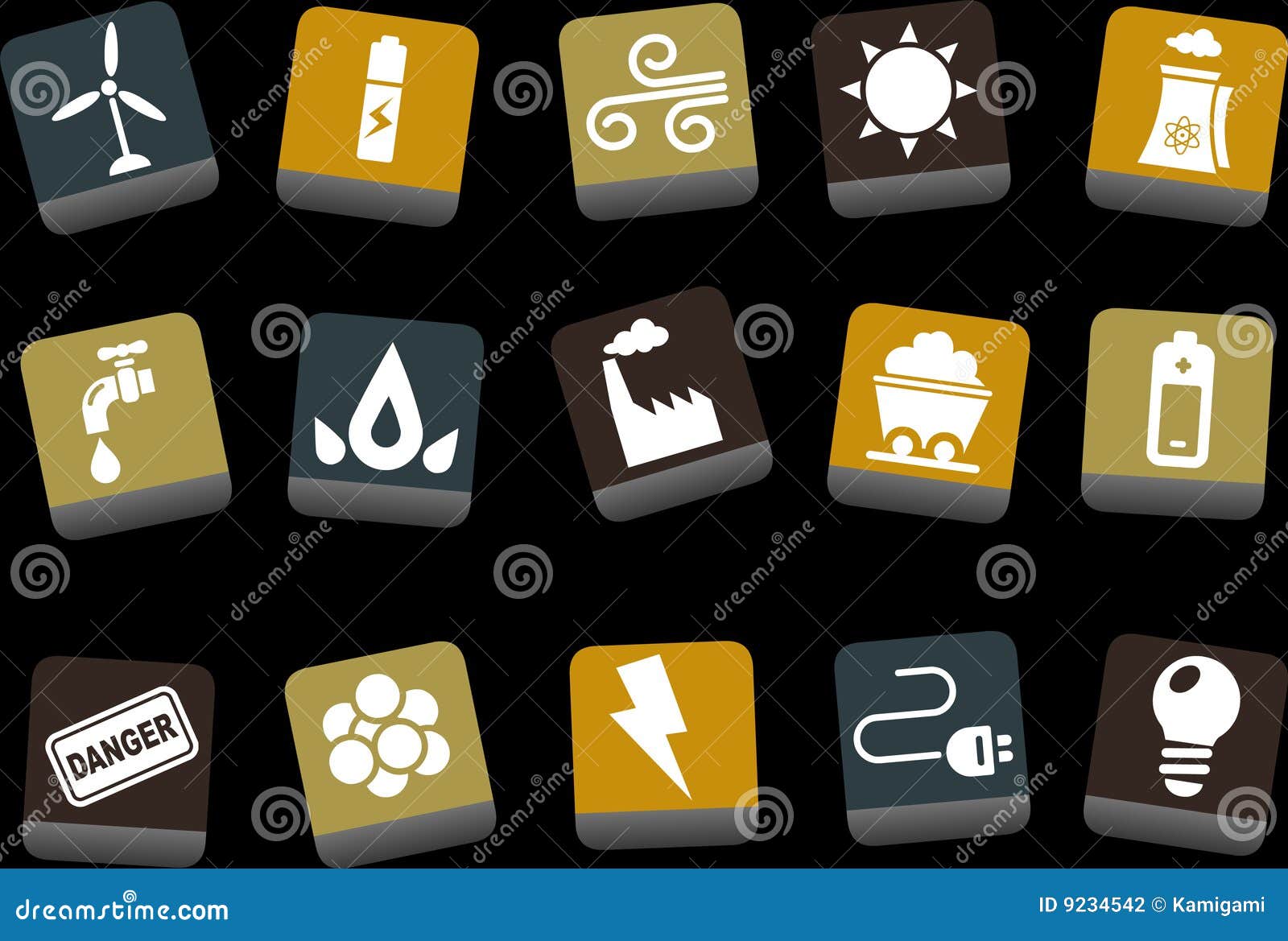 Energy Icon Set stock vector. Illustration of damage, life - 9234542