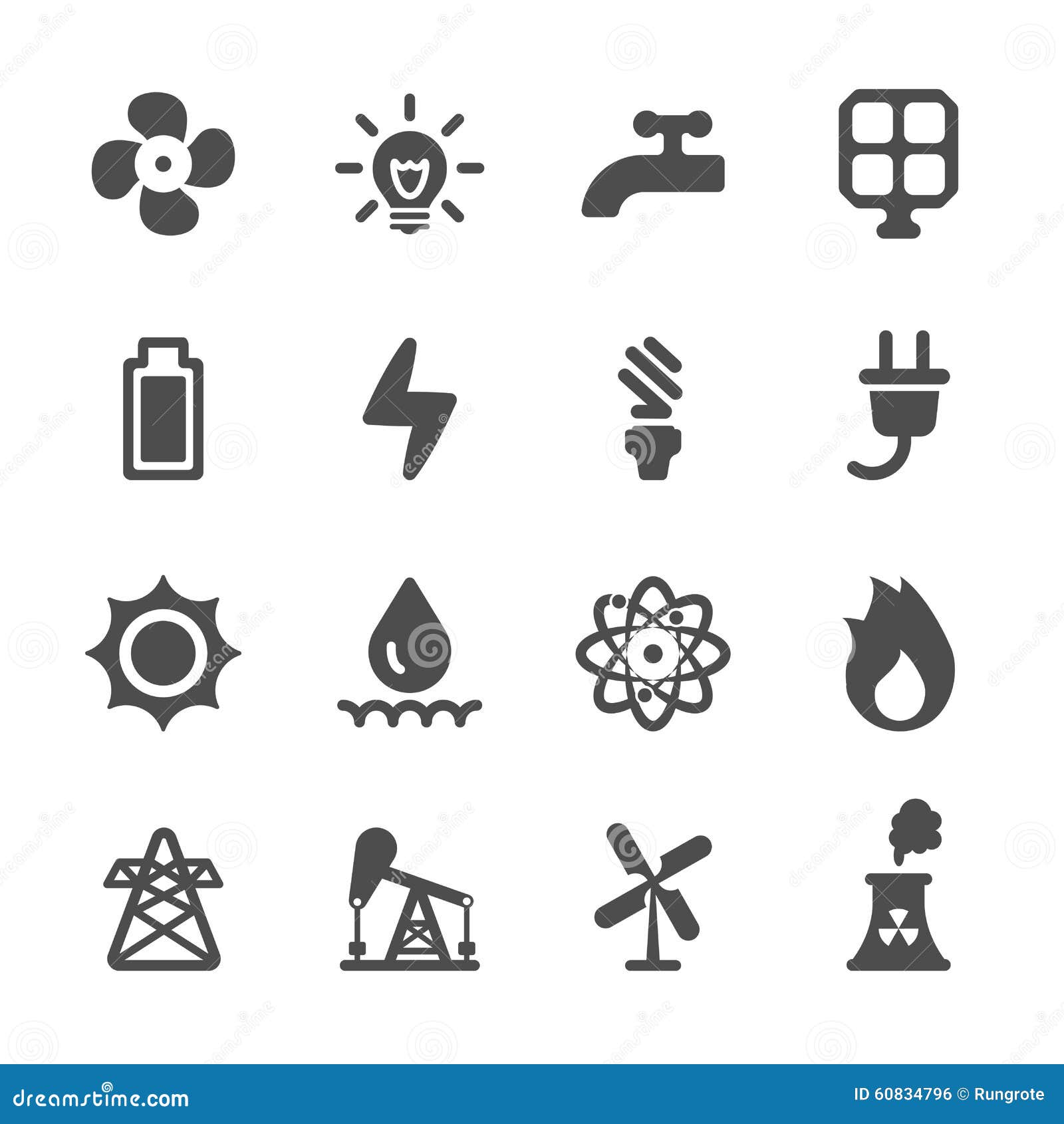 Energy Icon Set, Vector Eps10 Stock Vector - Illustration of panel ...