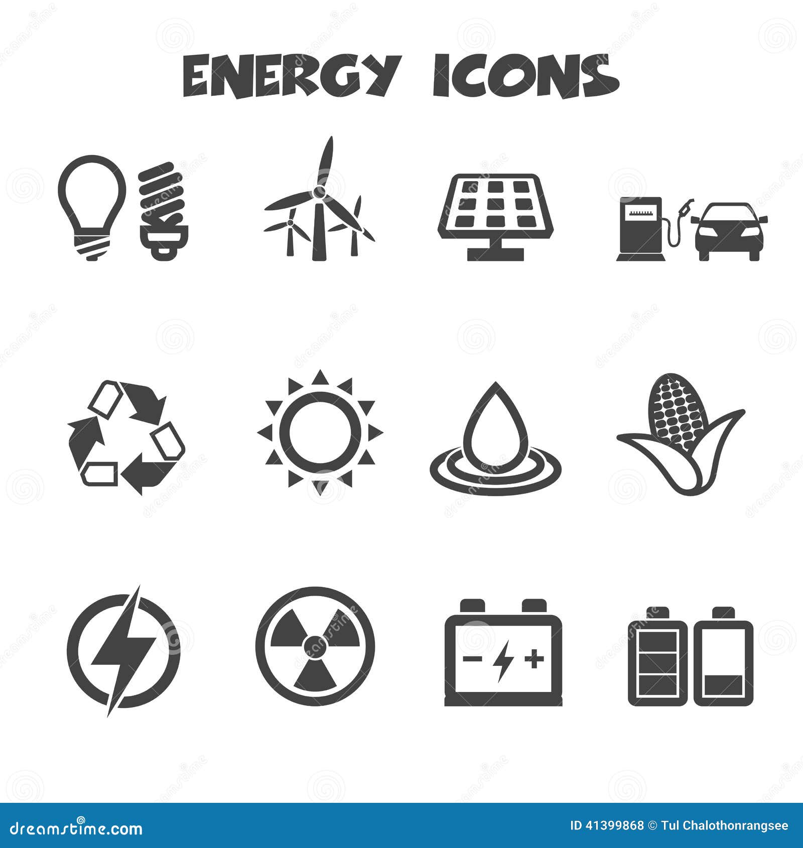 Energy icons stock vector. Illustration of fluorescence - 41399868