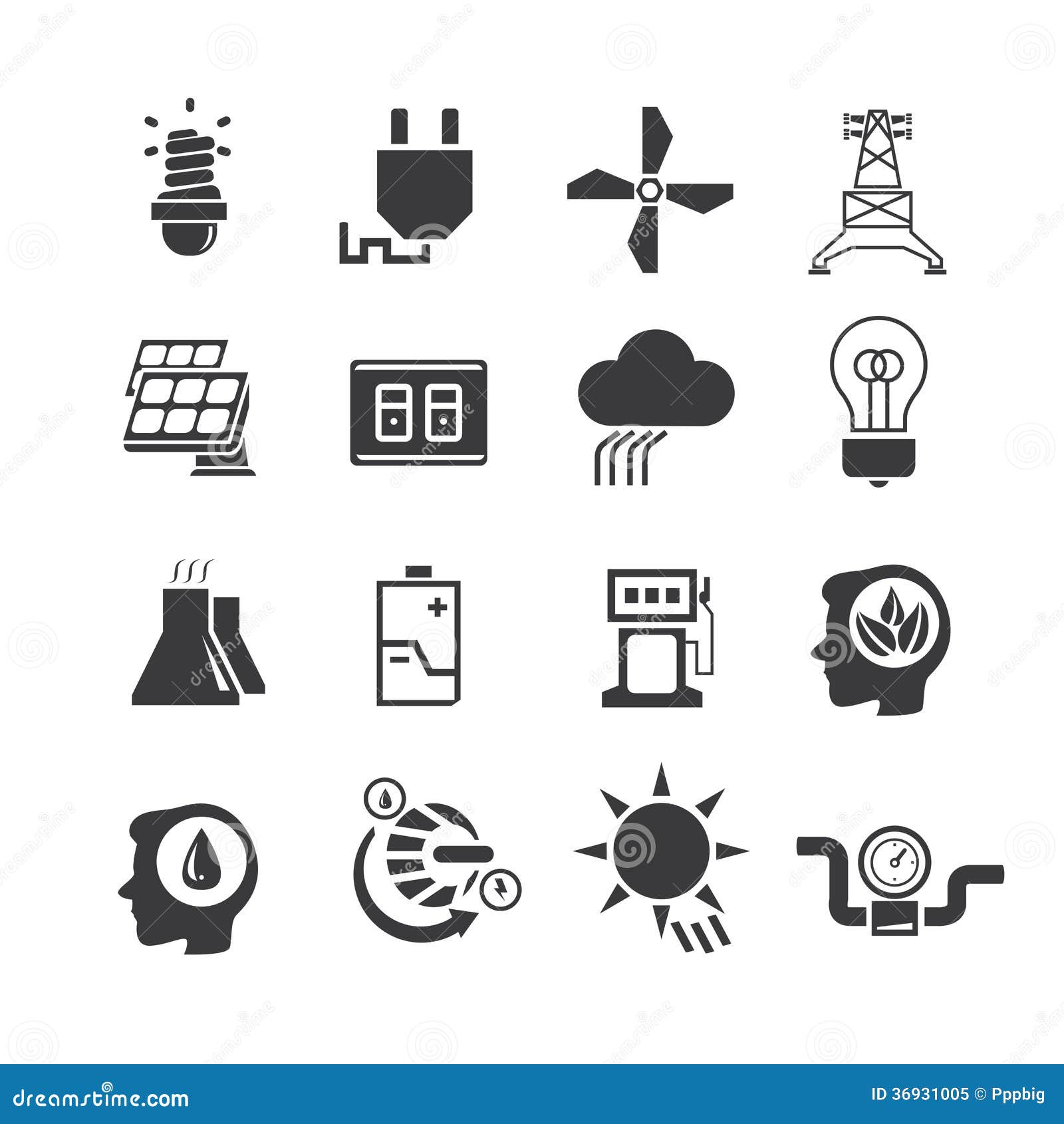 Energy icons stock illustration. Illustration of black - 36931005