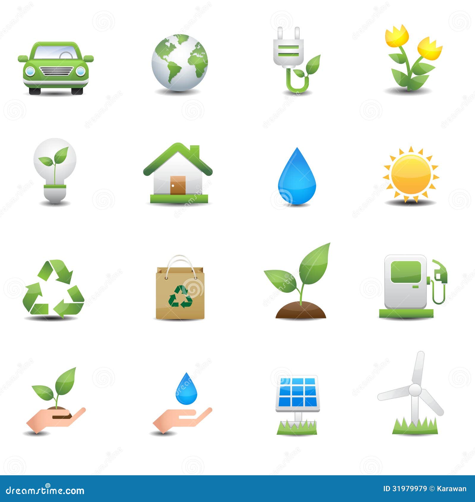 Energy icons set stock vector. Illustration of house - 31979979