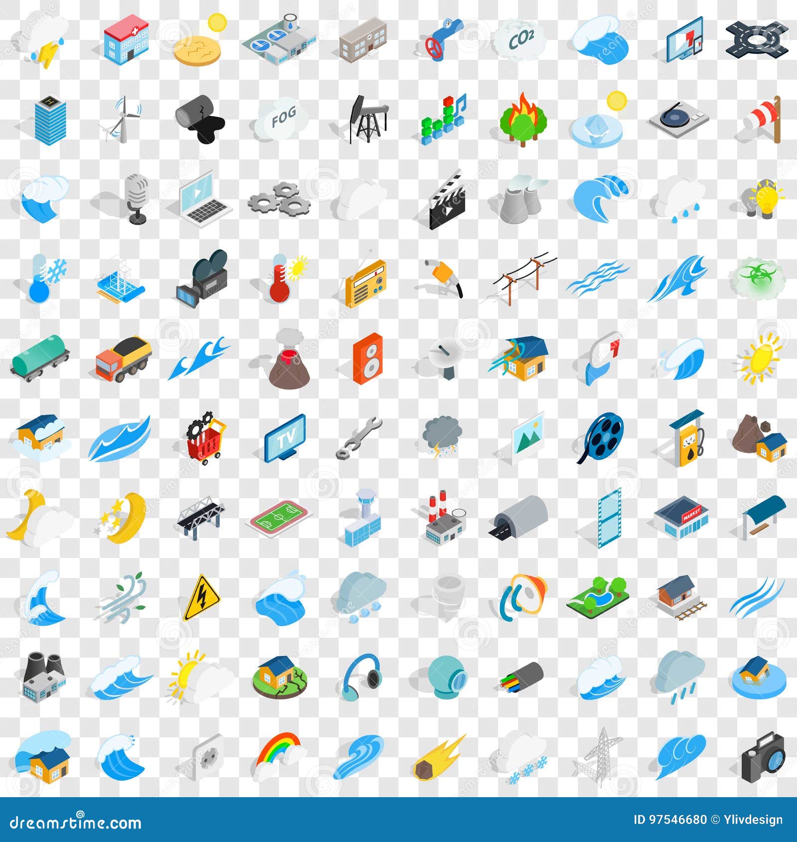 100 Energy Icons Set, Isometric 3d Style Stock Vector - Illustration of ...