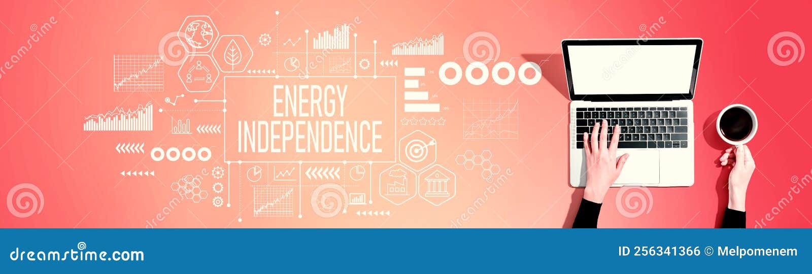 Energy Independence Concept with Person Using a Laptop Stock Photo ... Energy Independence Concept with Person Using a Laptop Stock Photo ...