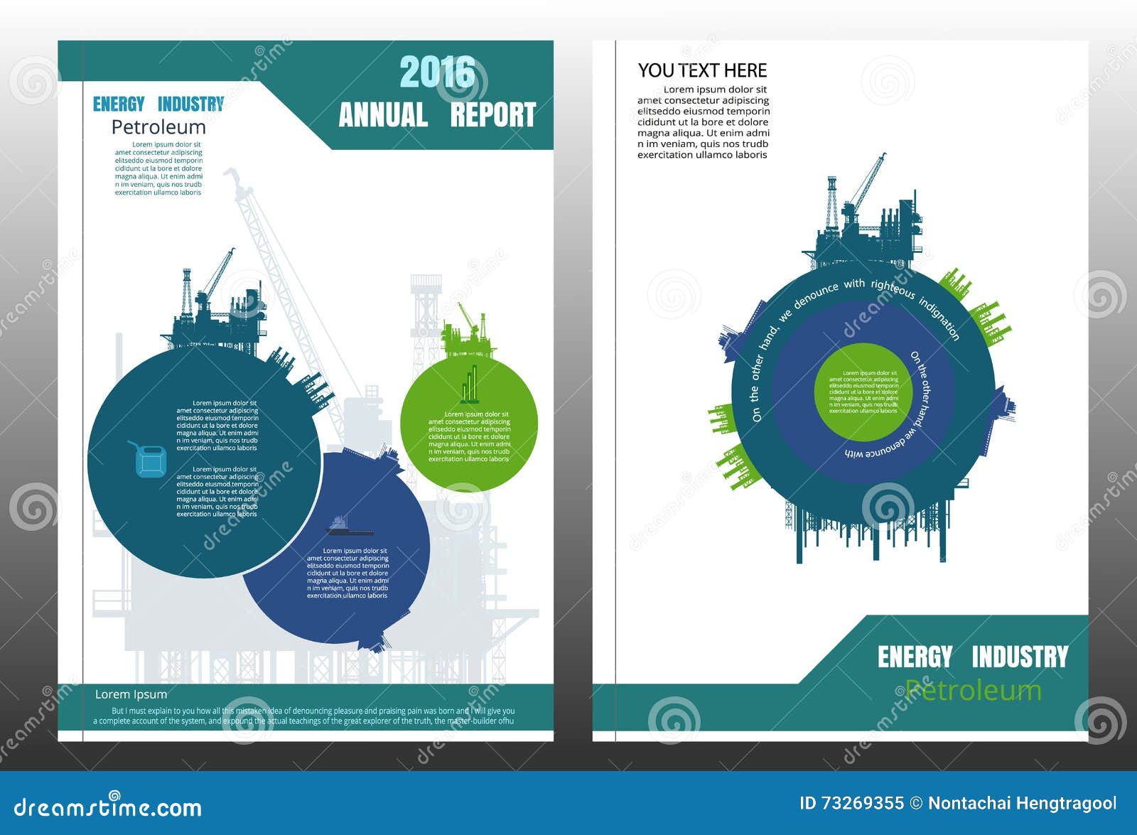 Oil Industry Brochure Template Vector Illustration For Oil Refinery ...
