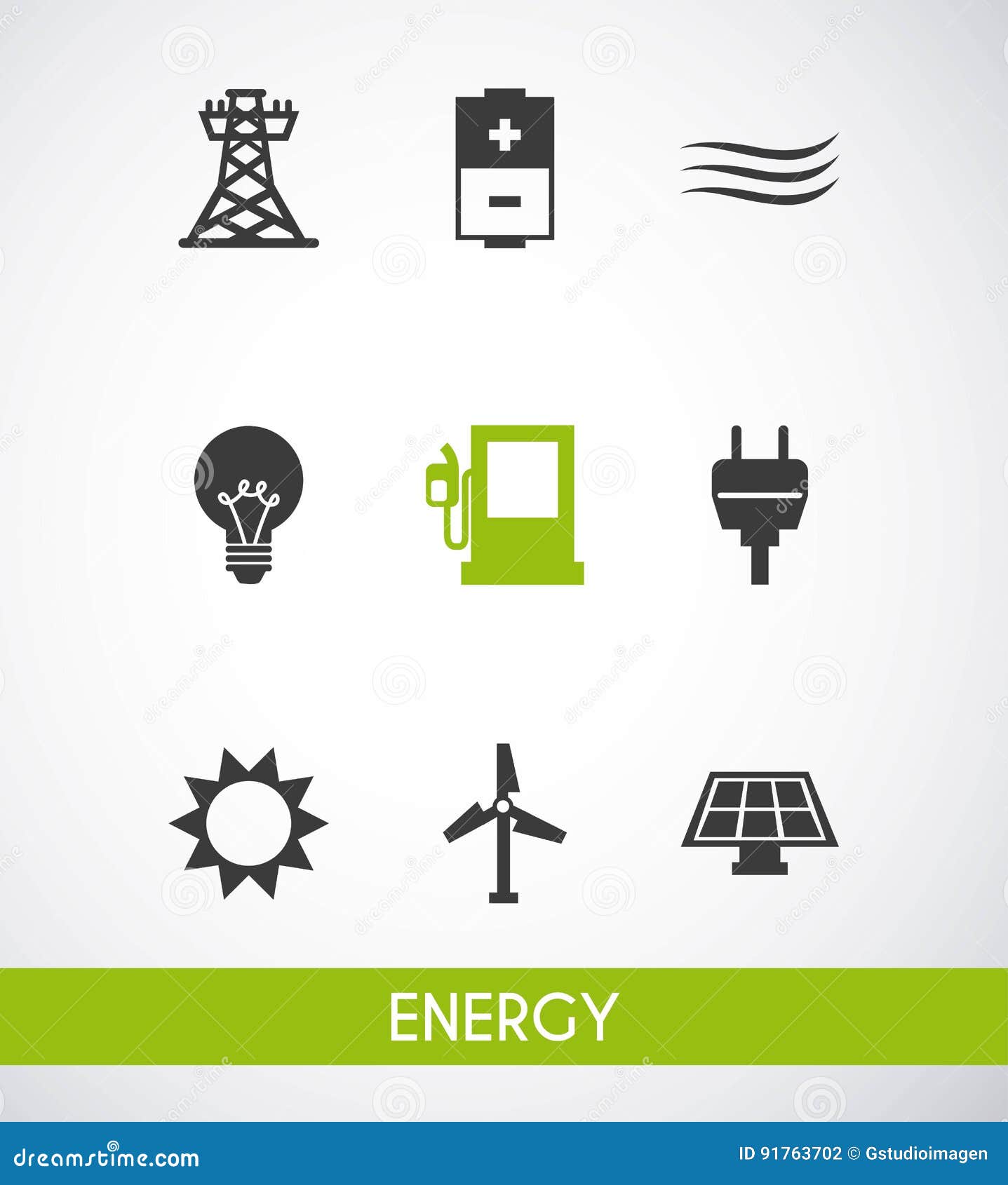 Energy Industry Concept Icon Stock Vector - Illustration of equipment ...