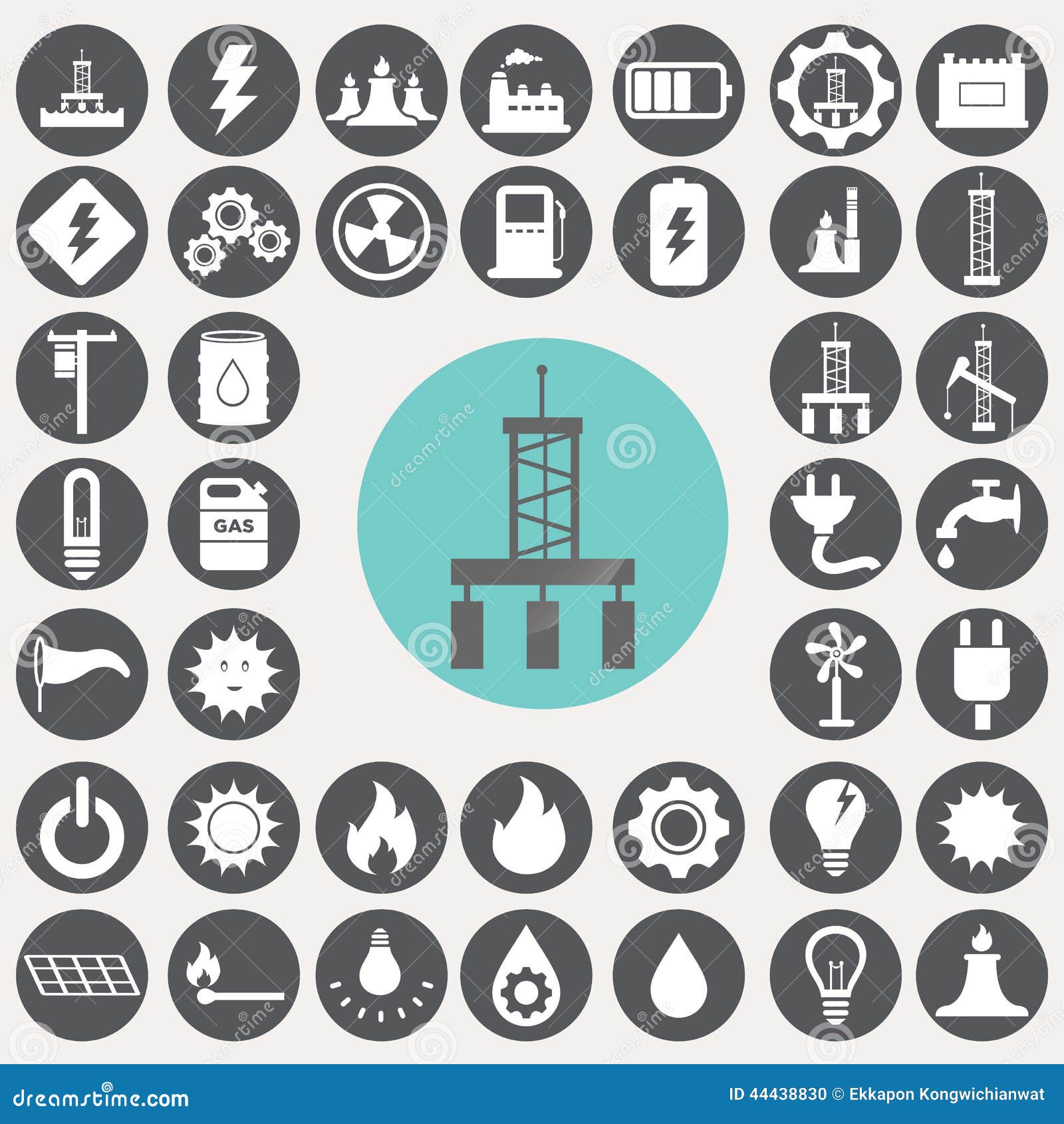 Energy and Industry Icons Set. Stock Illustration - Illustration of ...