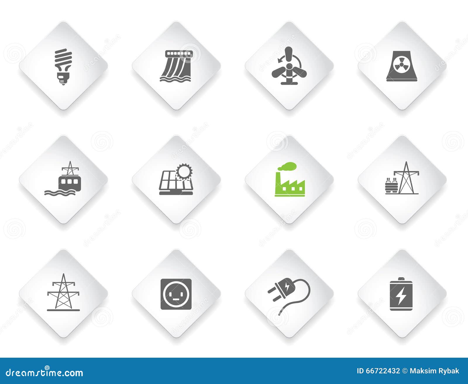 Energy and Industry Icons Set Stock Vector - Illustration of vector ...