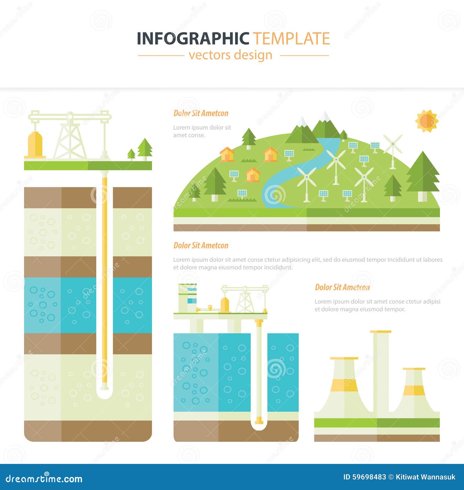 Energy infographic stock illustration. Illustration of facility - 59698483