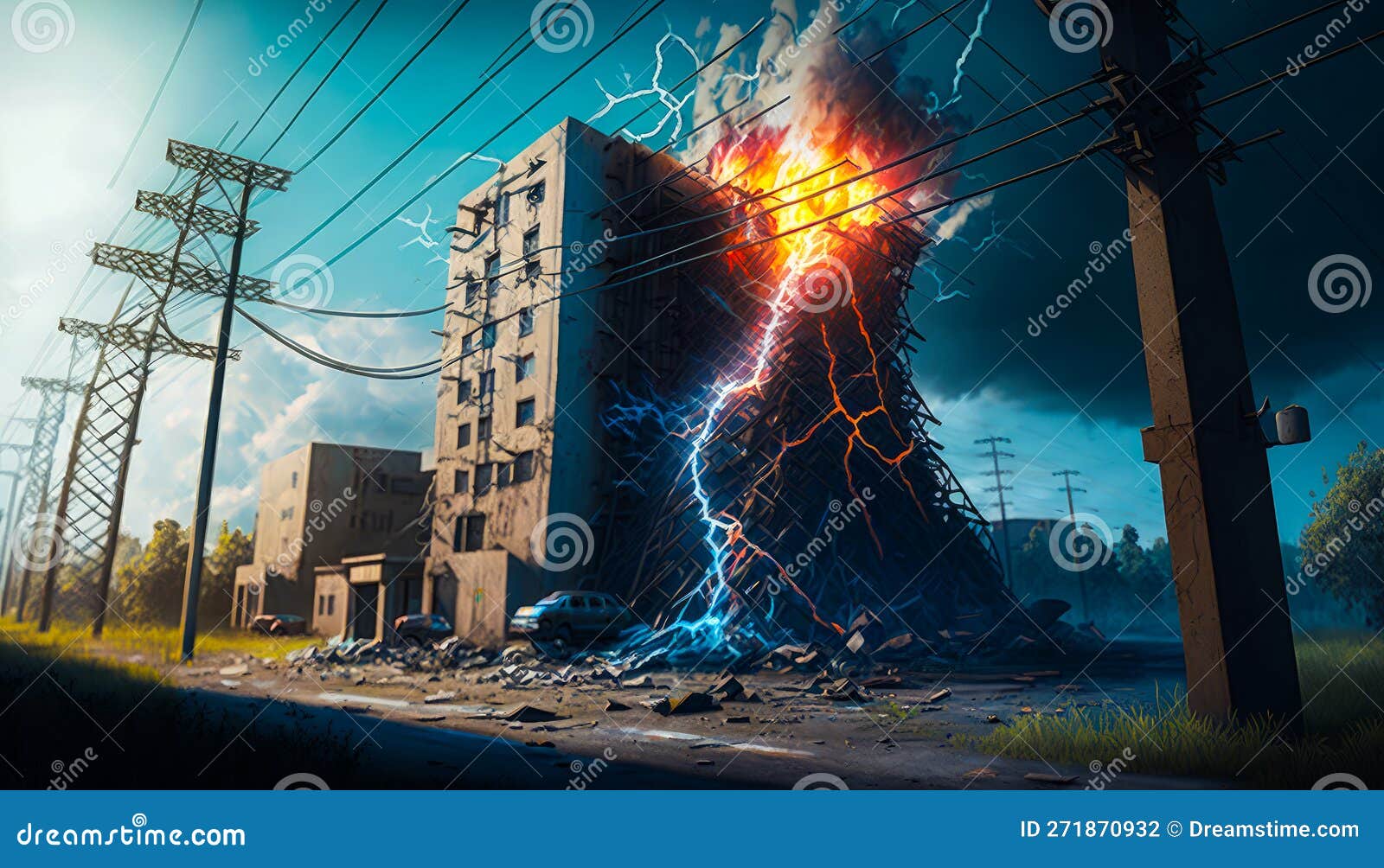 Energy Infrastructure. Rocket Fire on Facilities. Fire in Buildings ...