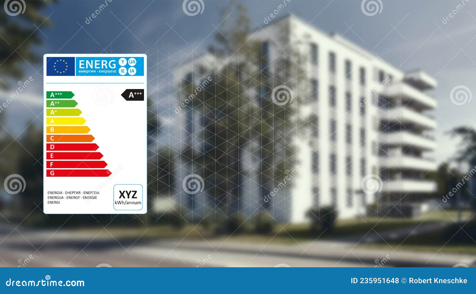 Energy Label in Front of Apartment Building As a Consumption Concept ...