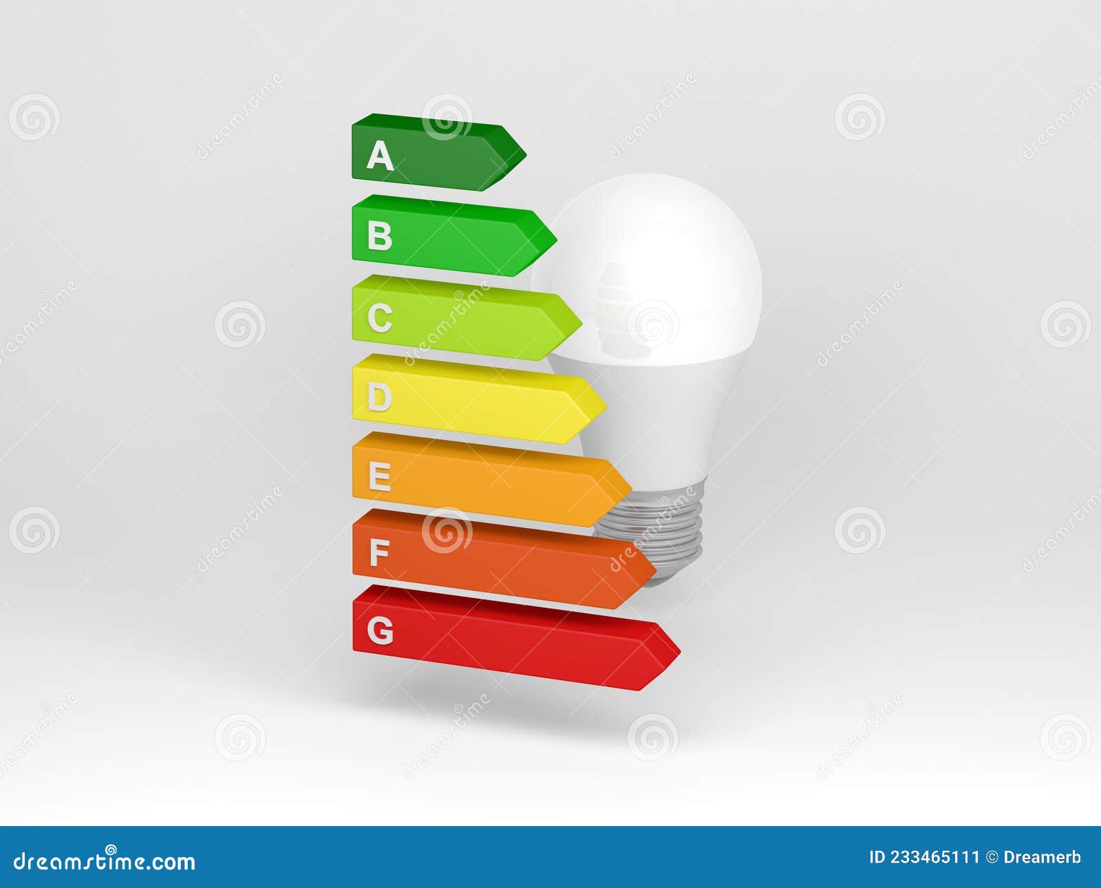 Energy Label Isolated On Light Gray Background. Energy Consumption ...