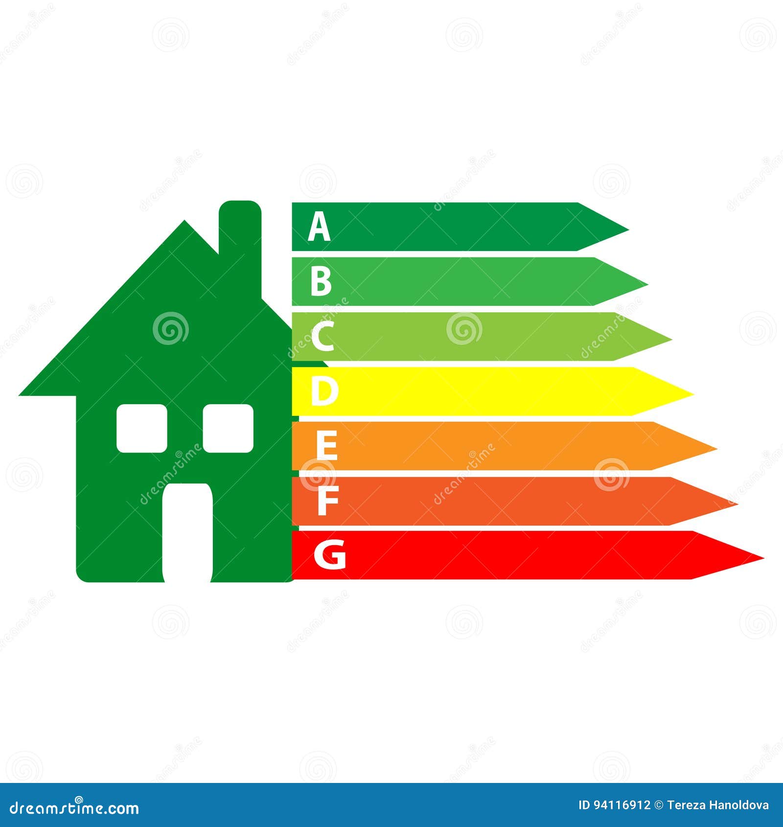 Energy Labels with Home on White Background Stock Vector - Illustration ...