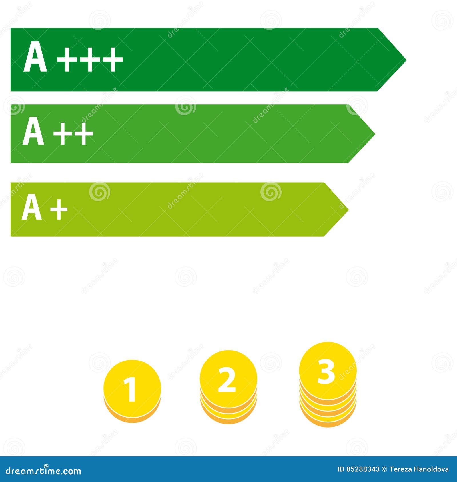 Energy Labels With Plug And Switch On White Background. 3d Illustration ...