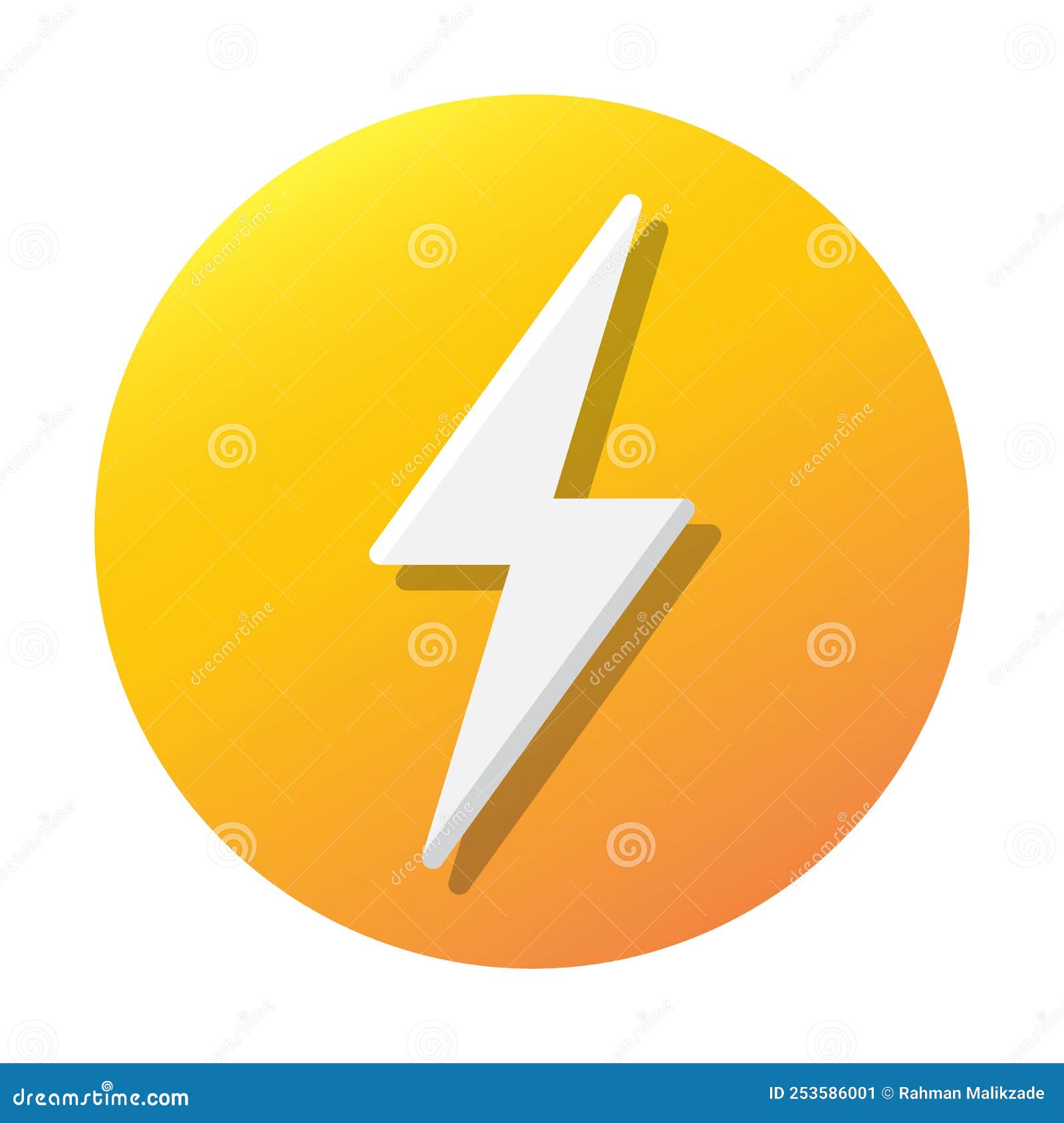 Energy Lightning Flat Icon. Lightning, Electric Power Vector ...