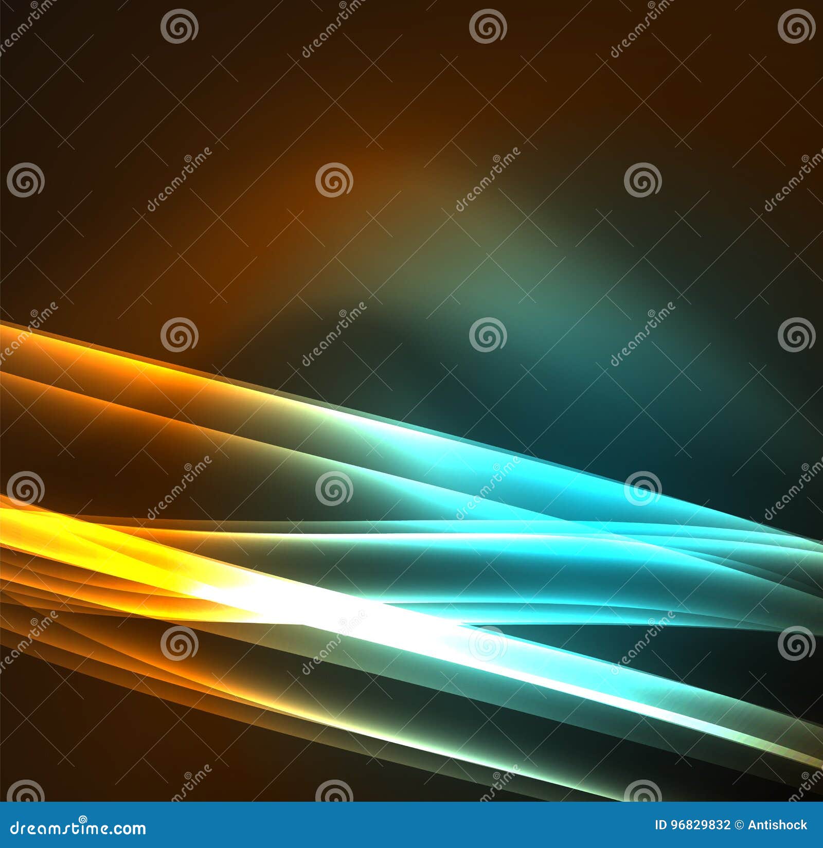 Energy Lines, Glowing Waves in the Dark, Vector Abstract Background ...