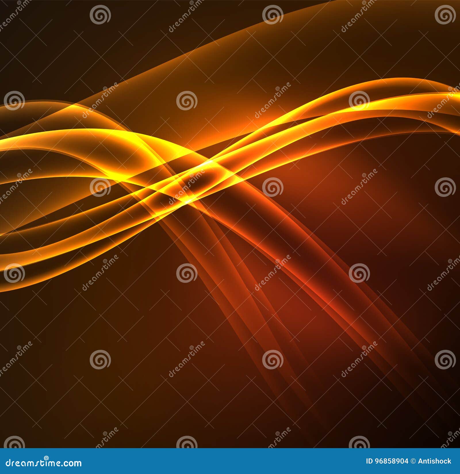 Energy Lines, Glowing Waves in the Dark, Vector Abstract Background ...
