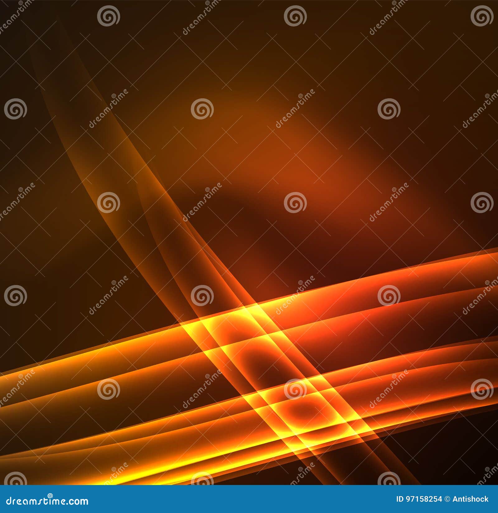 Energy Lines, Glowing Waves in the Dark, Vector Abstract Background ...