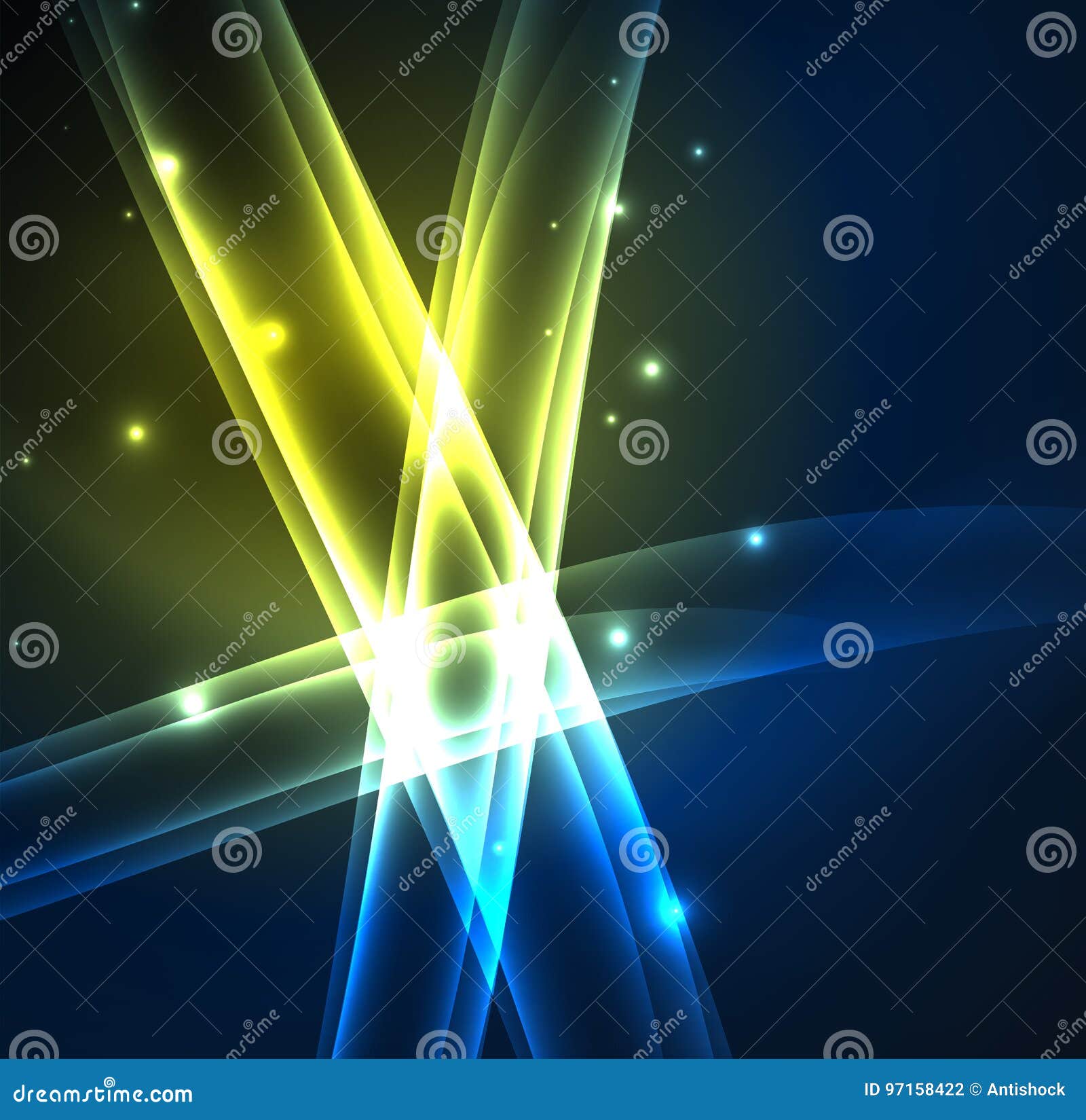 Energy Lines, Glowing Waves in the Dark, Vector Abstract Background ...