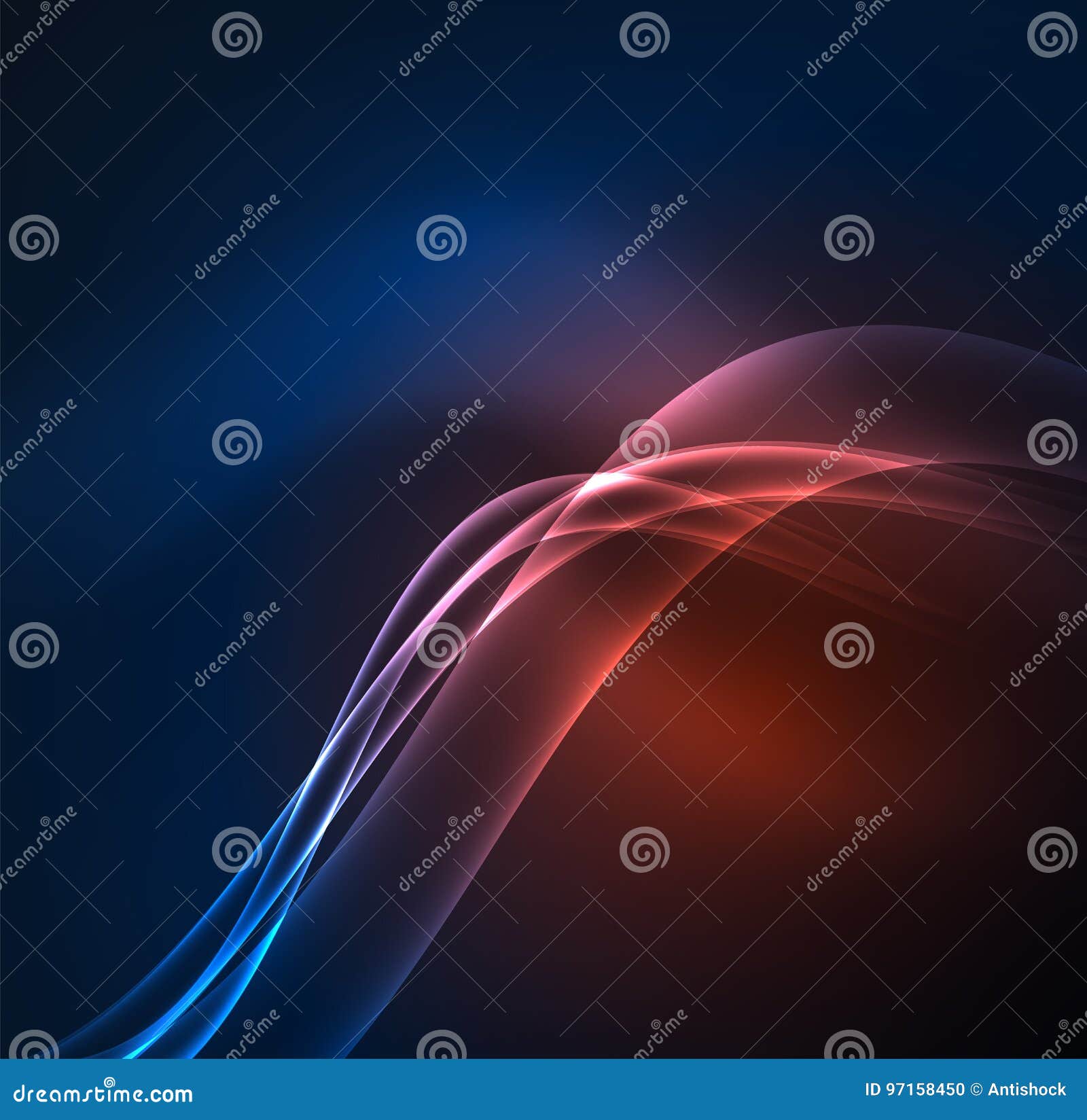 Energy Lines, Glowing Waves in the Dark, Vector Abstract Background ...