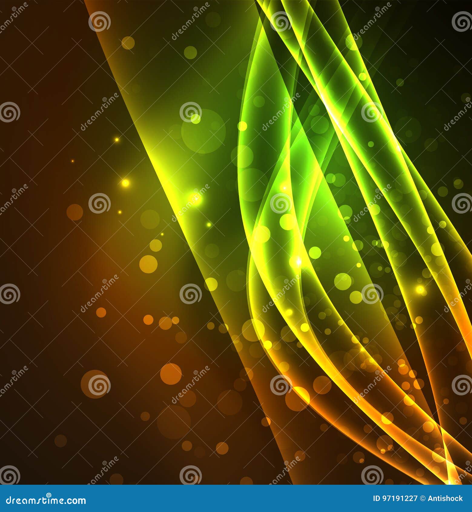 Energy Lines, Glowing Waves in the Dark, Vector Abstract Background ...