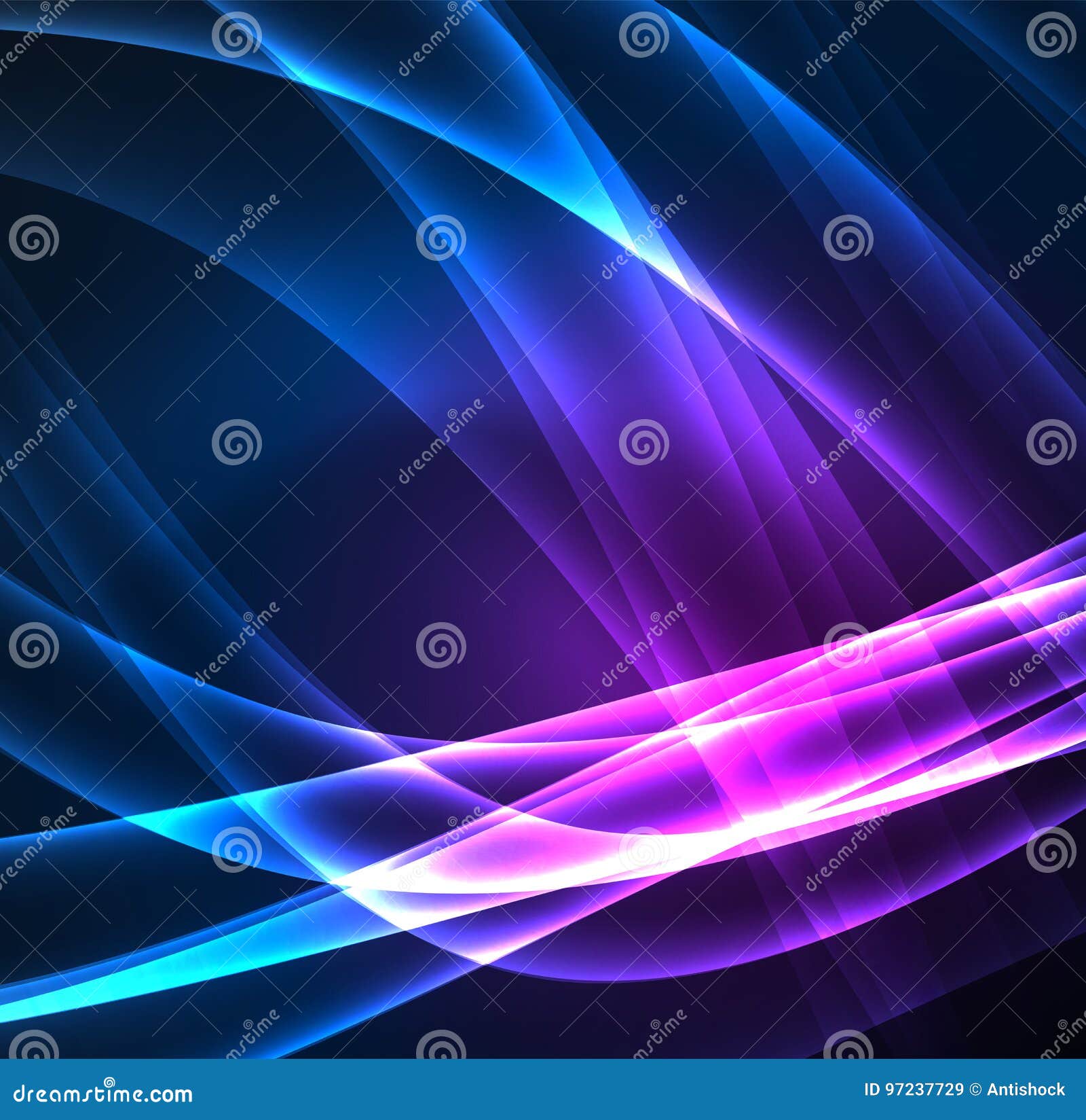 Energy Lines, Glowing Waves in the Dark, Vector Abstract Background ...