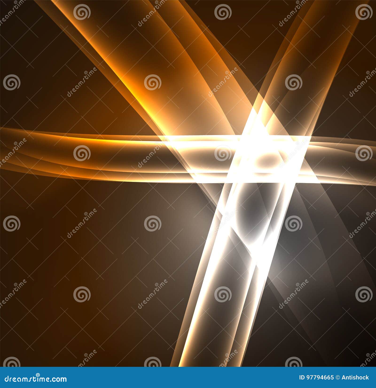 Energy Lines, Glowing Waves in the Dark, Vector Abstract Background ...