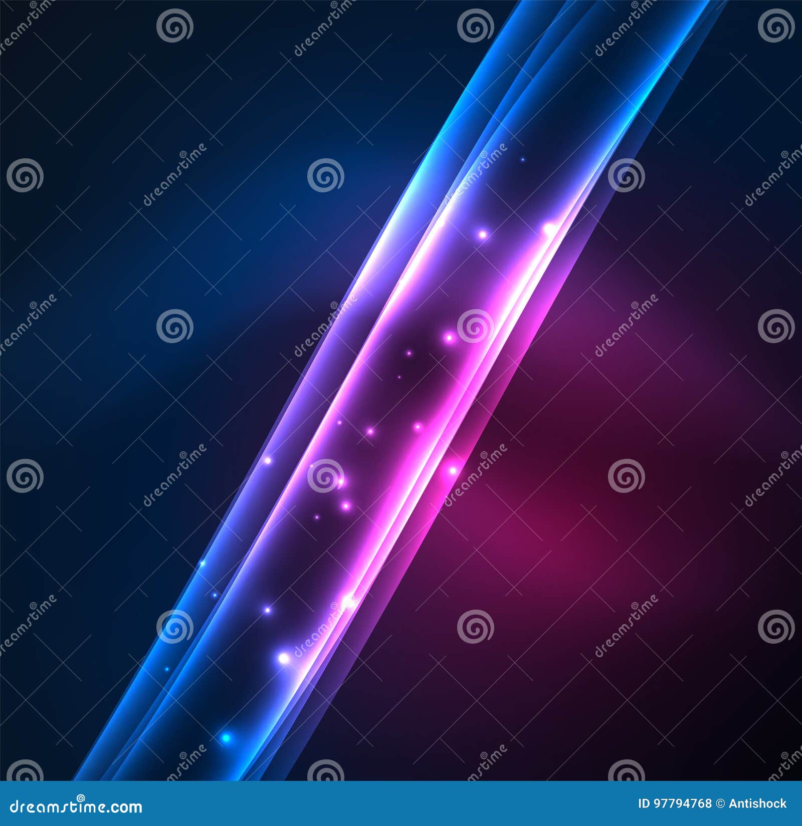 Energy Lines, Glowing Waves in the Dark, Vector Abstract Background ...