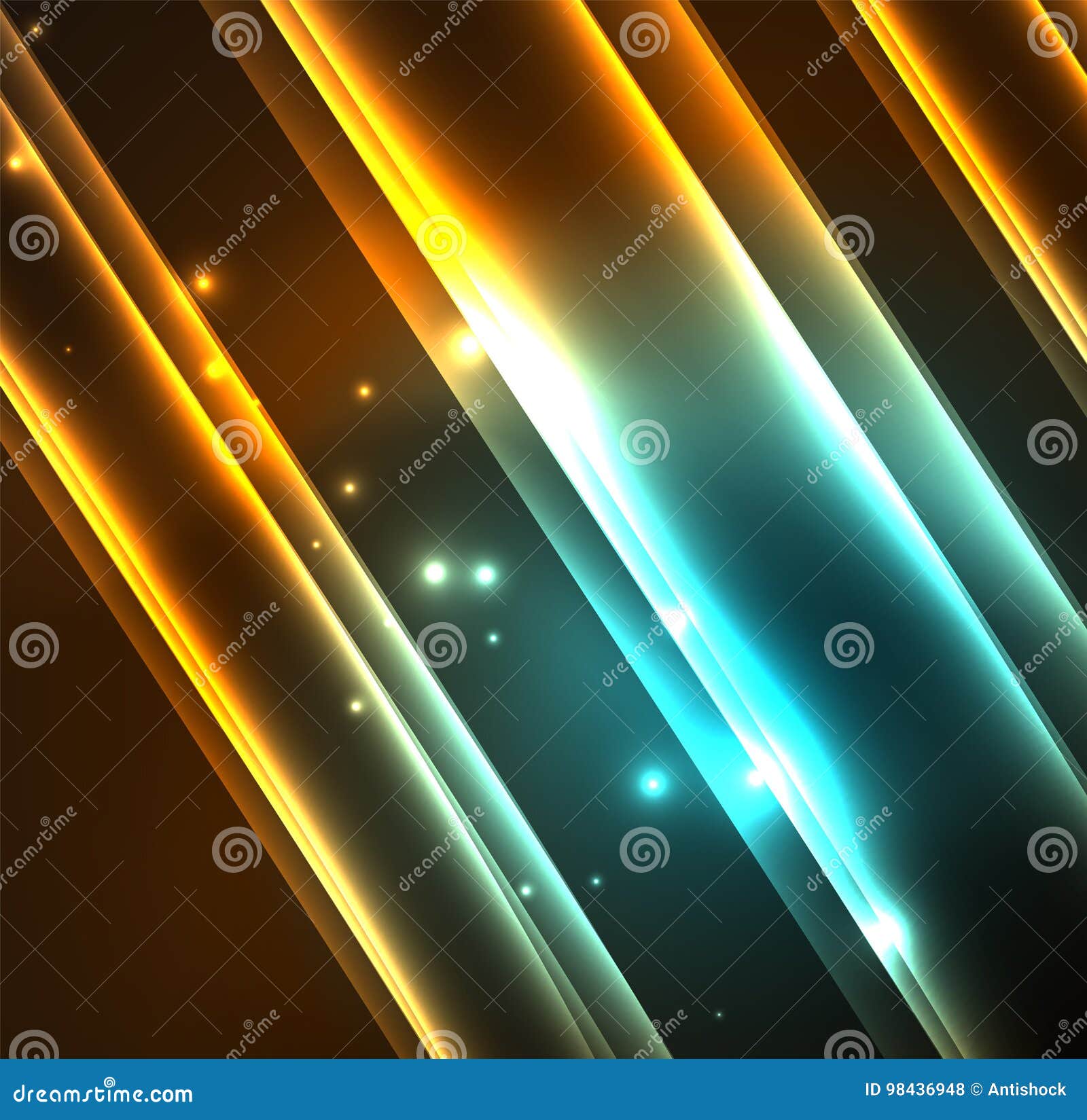 Energy Lines, Glowing Waves in the Dark, Vector Abstract Background ...
