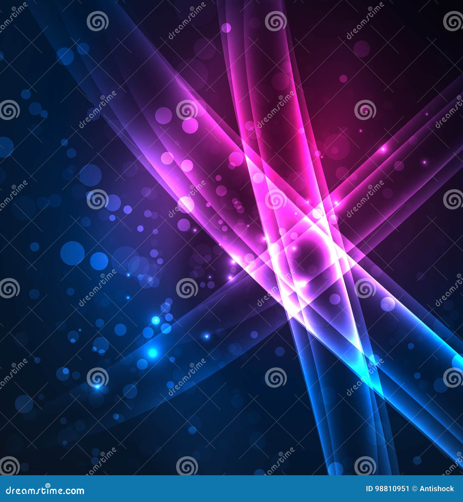 Energy Lines, Glowing Waves in the Dark, Vector Abstract Background ...