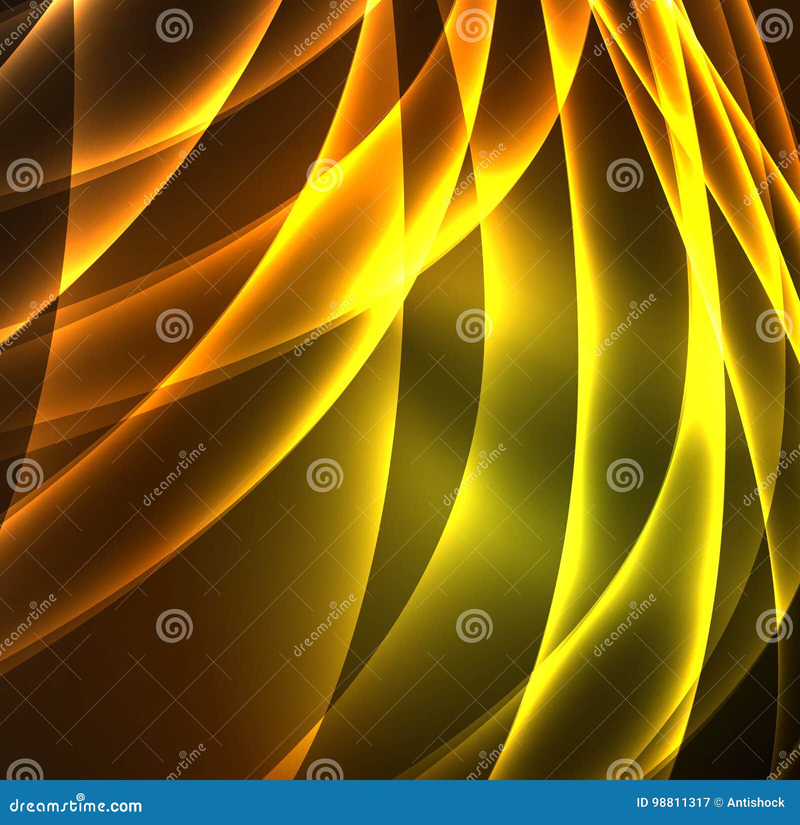 Energy Lines, Glowing Waves in the Dark, Vector Abstract Background ...