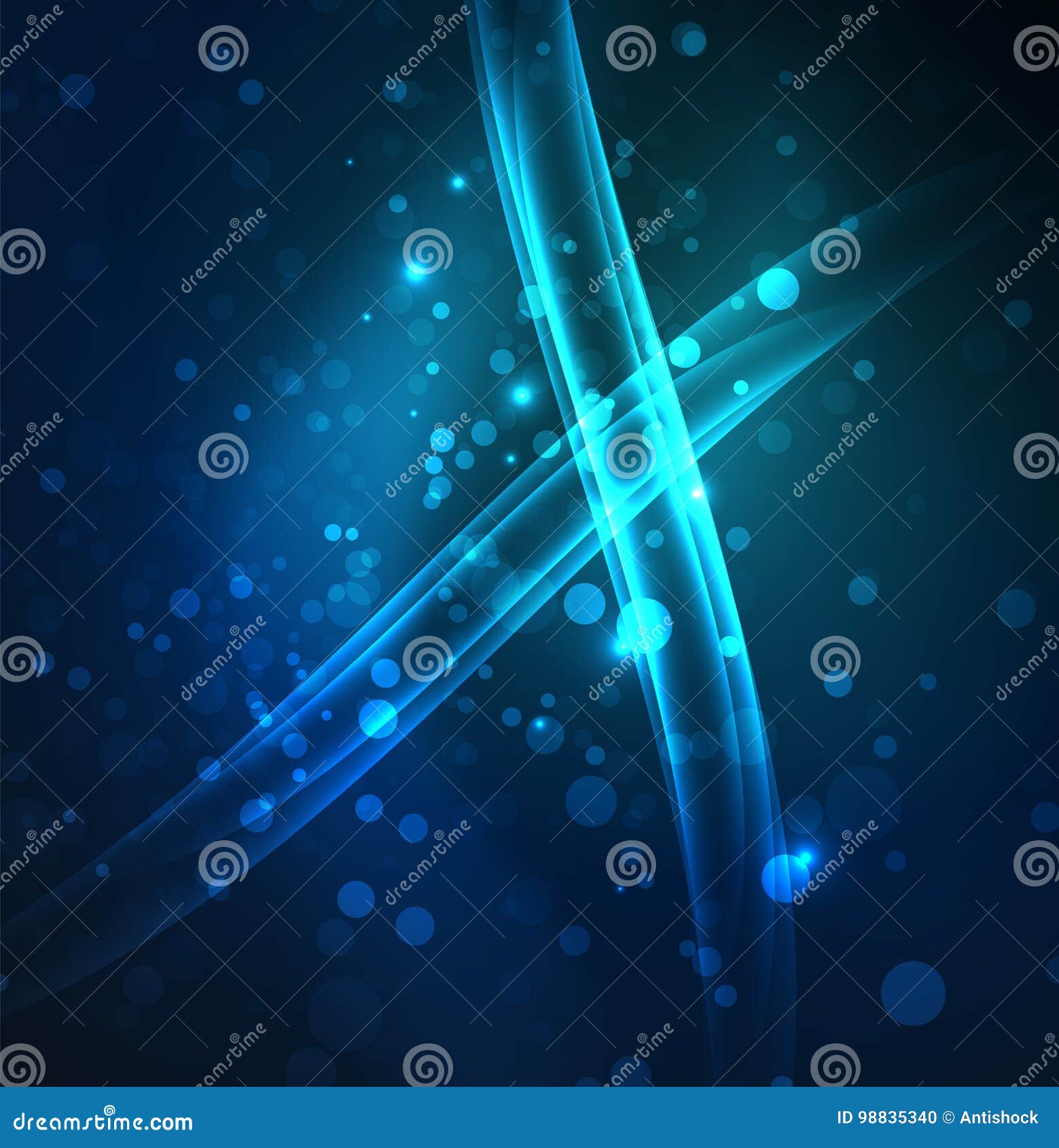 Energy Lines, Glowing Waves in the Dark, Vector Abstract Background ...