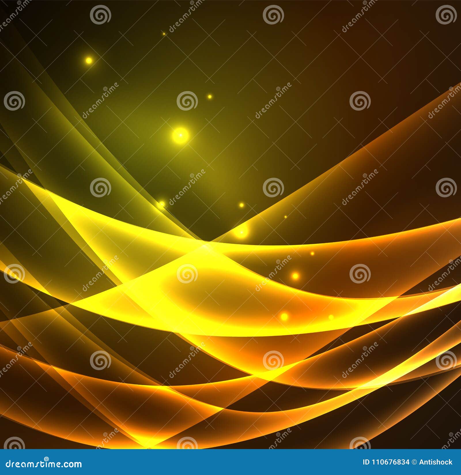 Energy Lines, Glowing Waves in the Dark, Vector Abstract Background ...