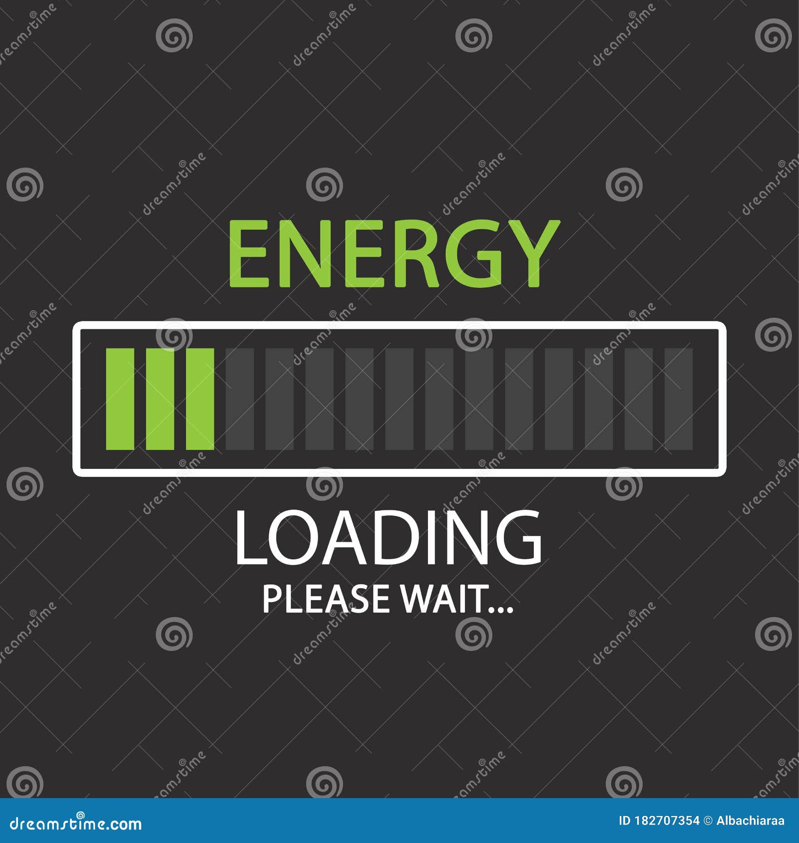 Energy Loading. Please Wait. Flat Design Illustration. Stock ...