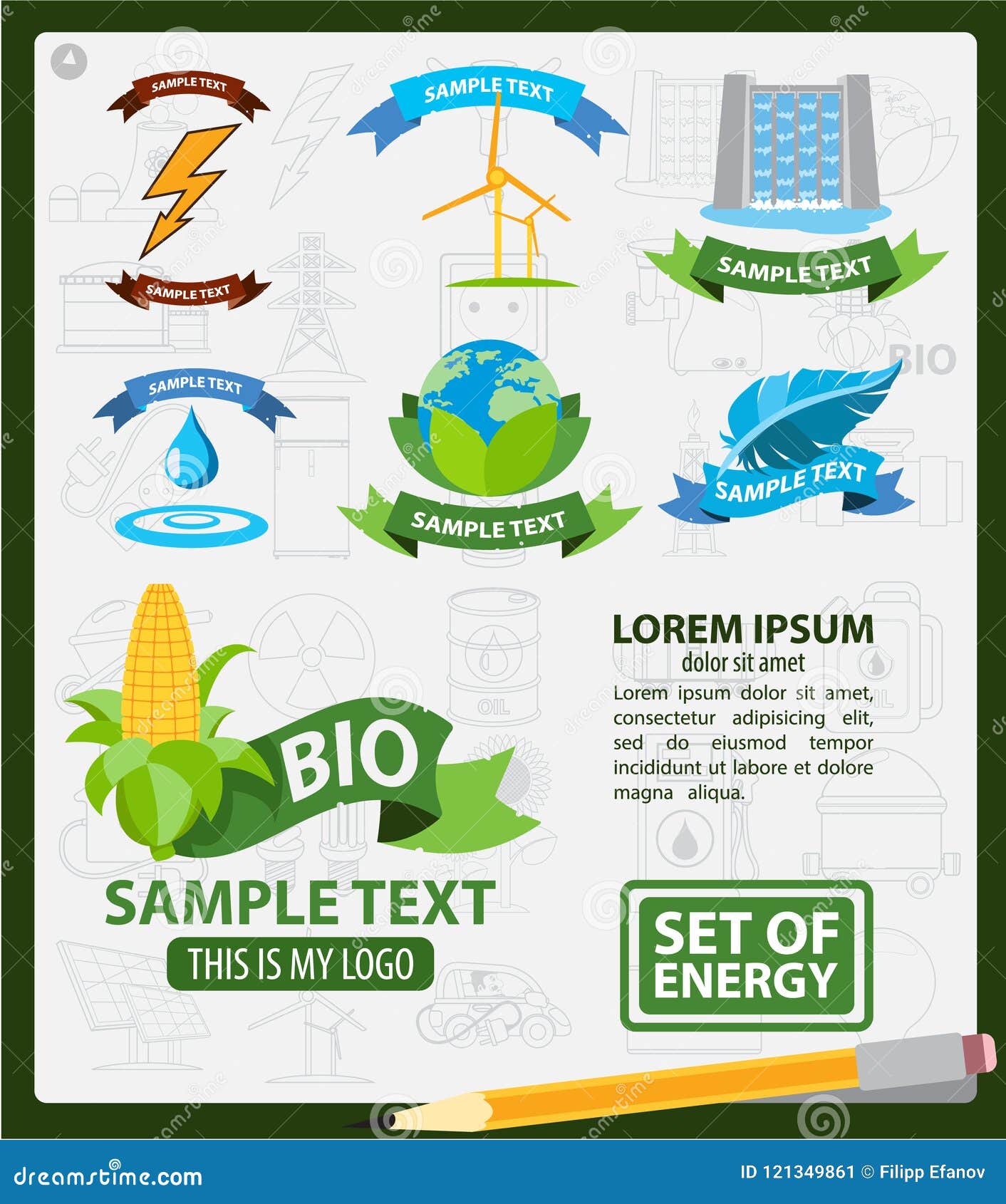 Energy Logos, Energy Infographics Stock Illustration - Illustration of ...