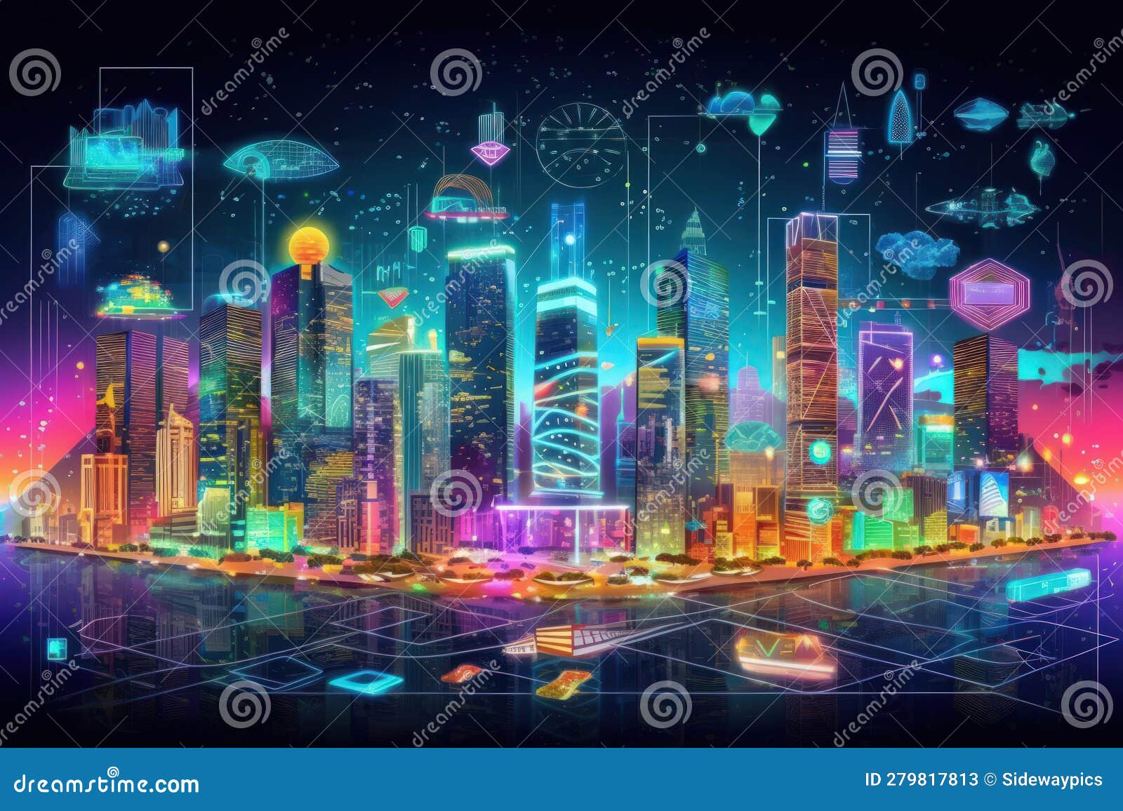Energy Management & AI - Generative AI Stock Illustration ...