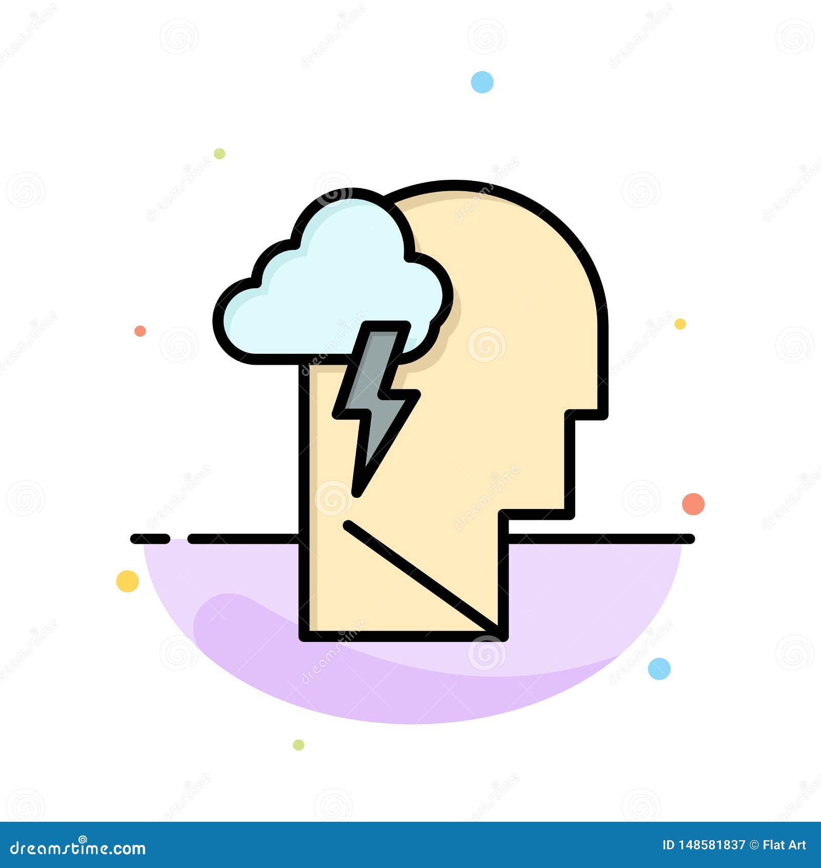 Energy, Mental, Mind, Power Abstract Flat Color Icon Template Stock ...