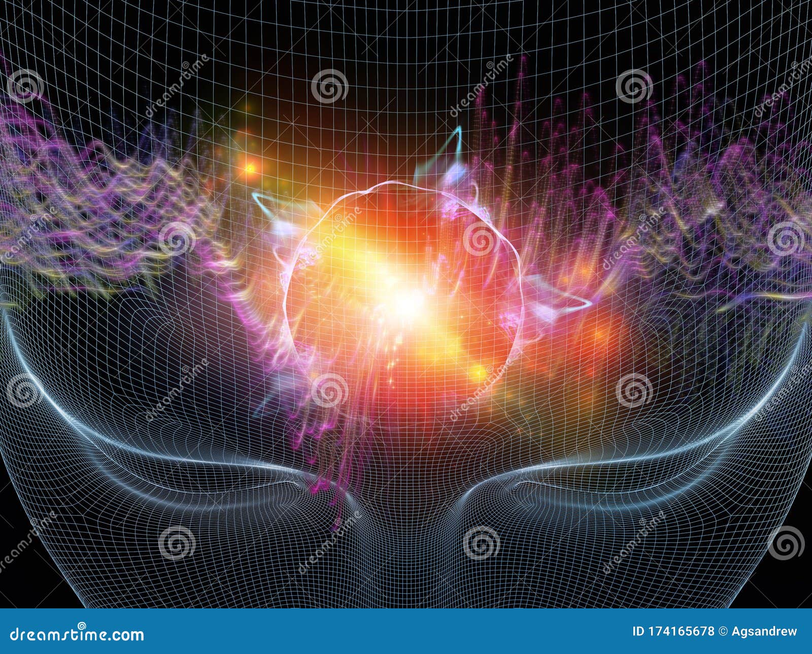 Energy of the Mind stock illustration. Illustration of glare - 174165678